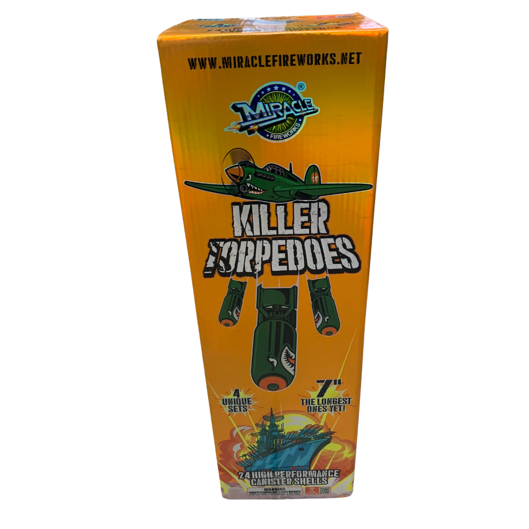 7" Shells Killer Torpedoes Pack Of 24 | Boomville Fireworks, LLC