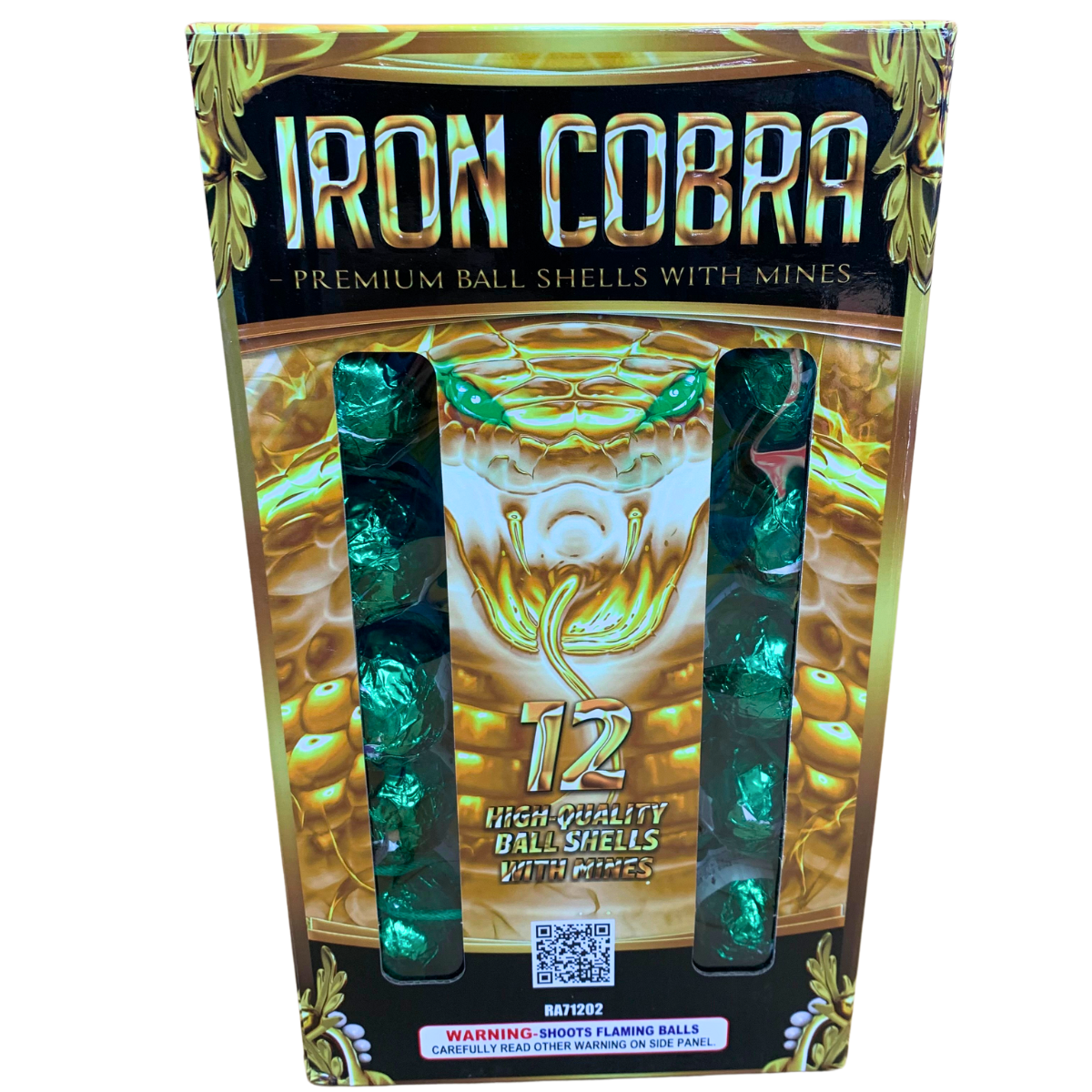 Iron Cobra 12 Ball Shells | Boomville Fireworks, LLC
