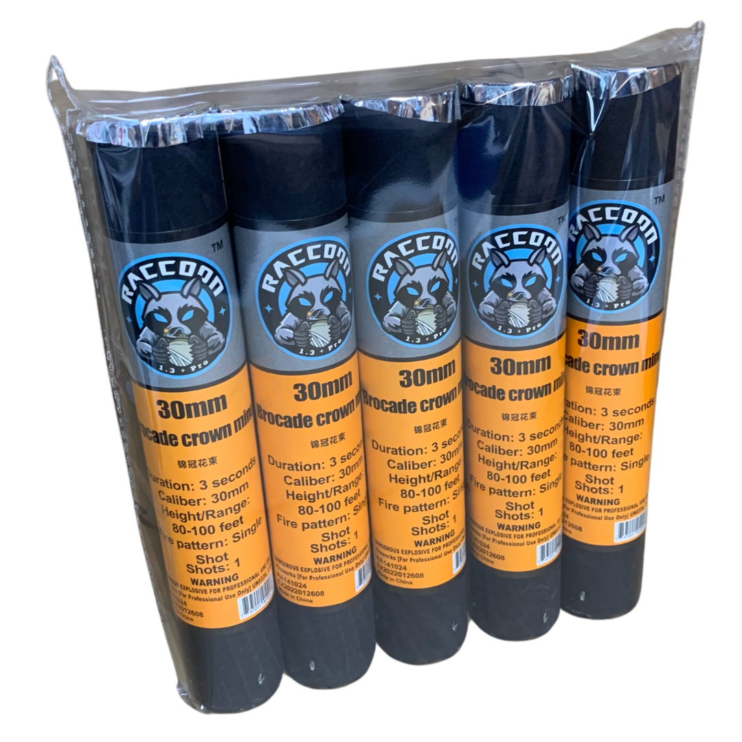 RA141010S - Single Shot, 30mm(1.2") Gold glitter willow tail with blue ...